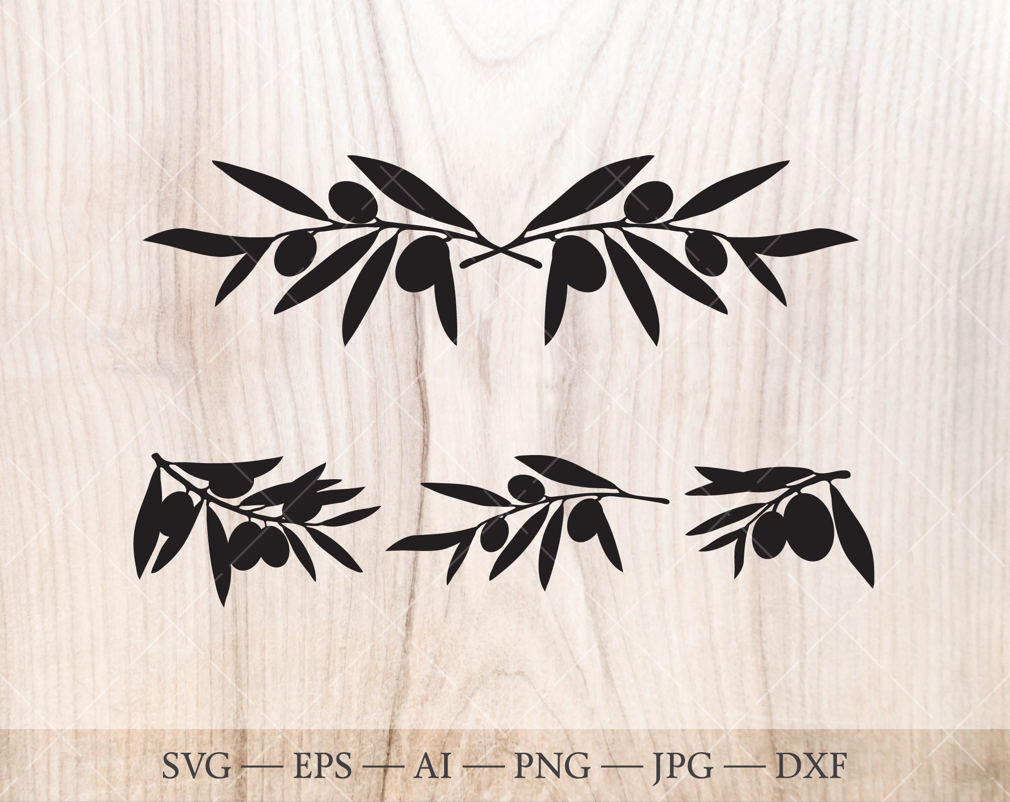 Olive branches SVG. Olive leaf wreath SVG. | Etsy
