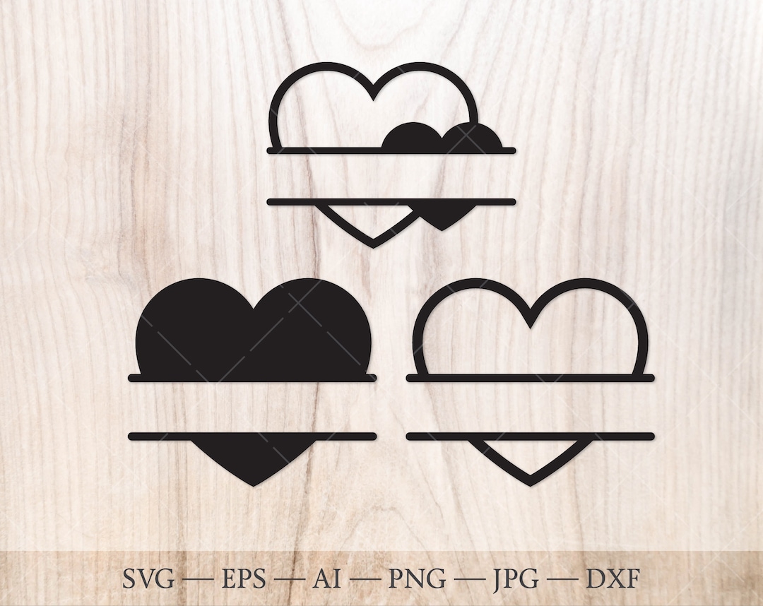Heart Monogram SVG, Heart Split Name Frame SVG. Heart Svg, Love Svg ...