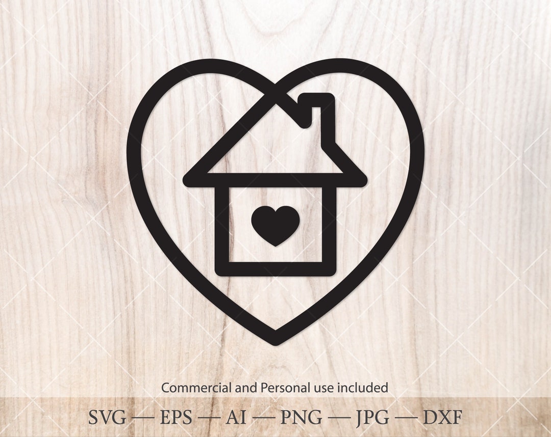 House With Heart SVG. House SVG. House Frame Svg. Love Home Svg Cricut ...