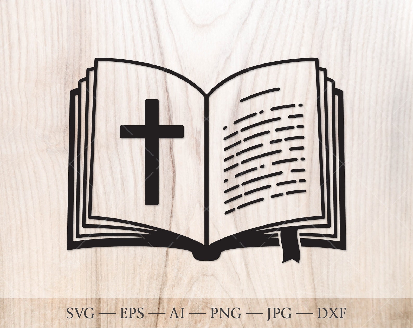 Open Bible SVG Cross SVG. Religious Faith Svg. Christian - Etsy