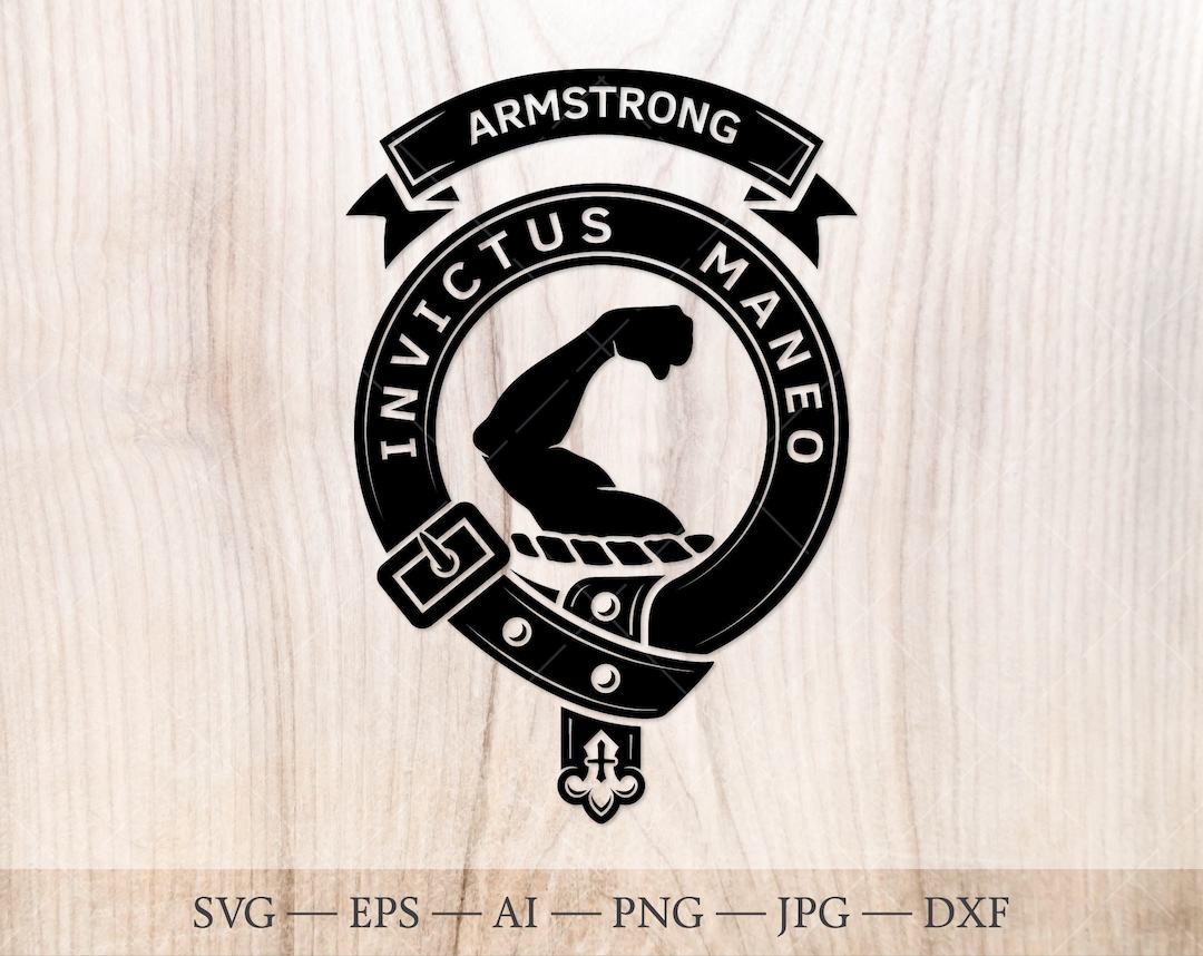 Armstrong Crest Badge SVG, Scottish Clan Svg, Family Crest Svg. Coat of ...