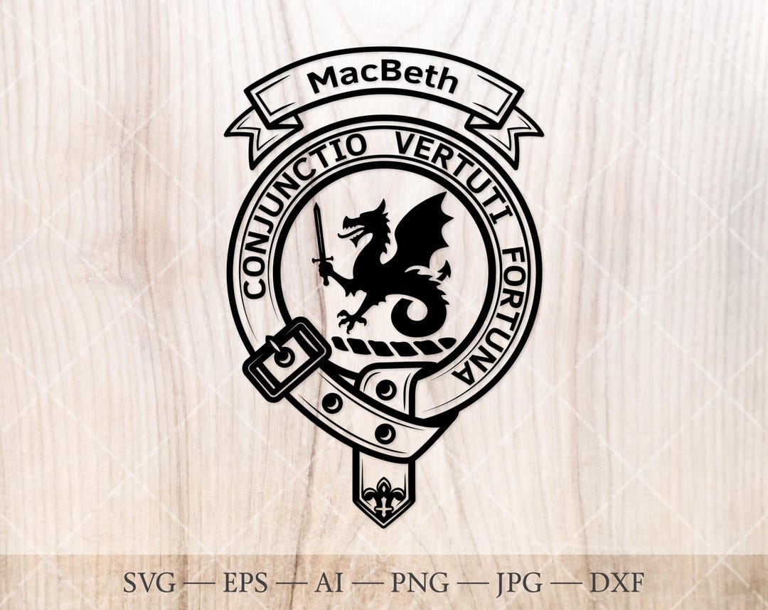 Macbeth Crest Badge SVG, Scottish Clan Svg, Family Crest Svg. Coat of ...