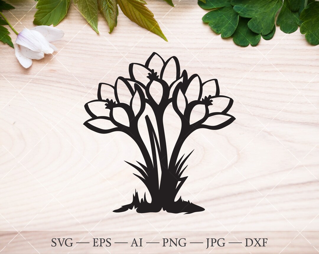 Silhouette Spring Flowers SVG. Crocus Flower SVG. Cricut Die Cut Flower ...