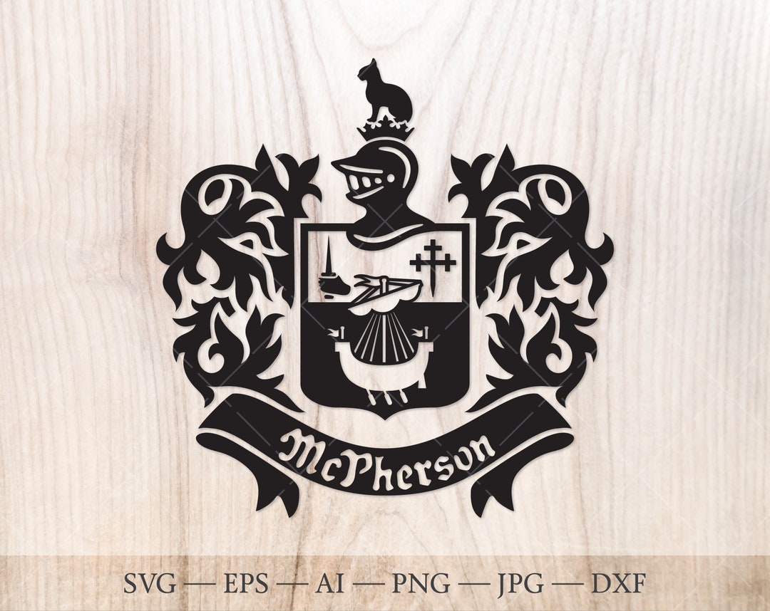Mcpherson Family Crest. Coat of Arms Svg. Heraldic Shield With Lymphad ...