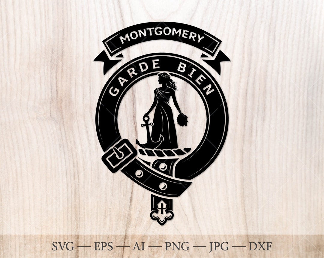 Montgomery Crest Badge SVG, Scottish Clan Svg, Family Crest Svg. Coat ...