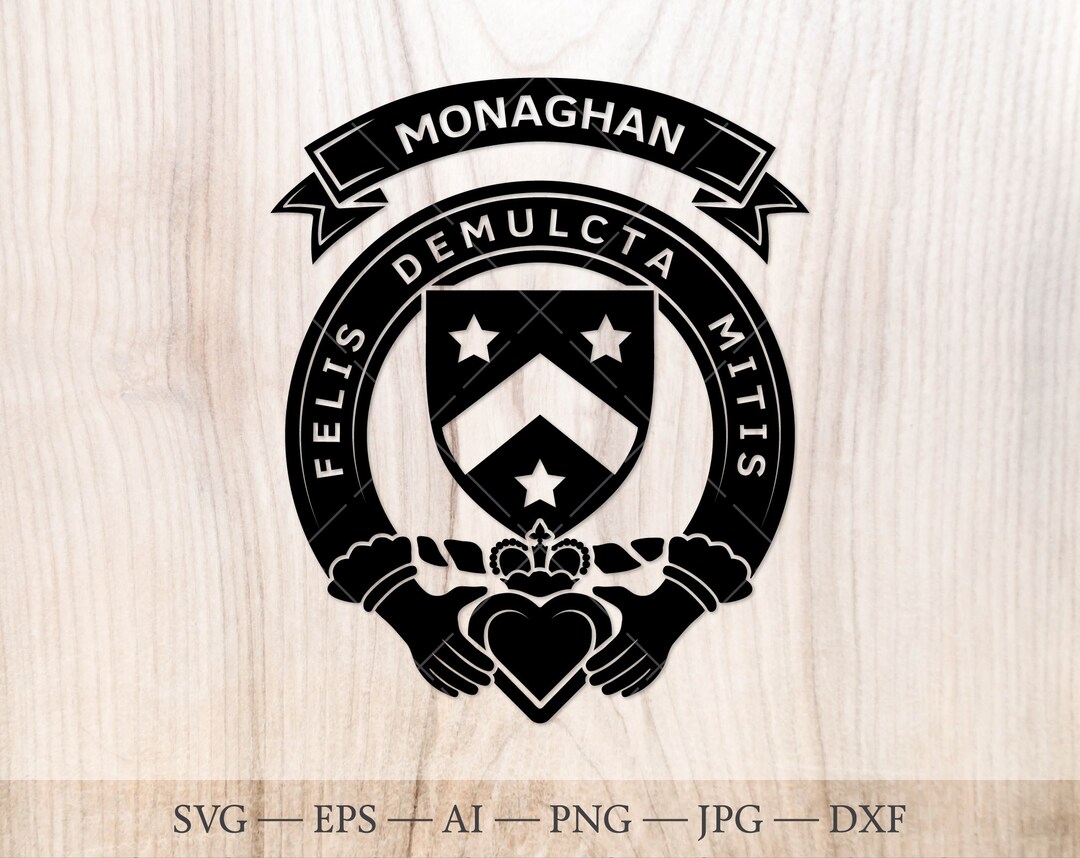 Monaghan Family Crest Badge. Irish Clan Badge, Claddagh Badge SVG, Coat ...