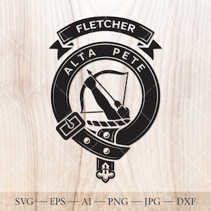 Fletcher Clan Crest SVG, Scottish Family Coat of Arms (digital Download ...