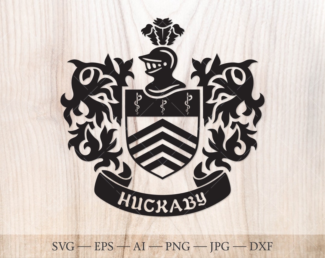 Huckaby Family Crest. Coat of Arms Svg. Heraldic Shield With Snakes and ...