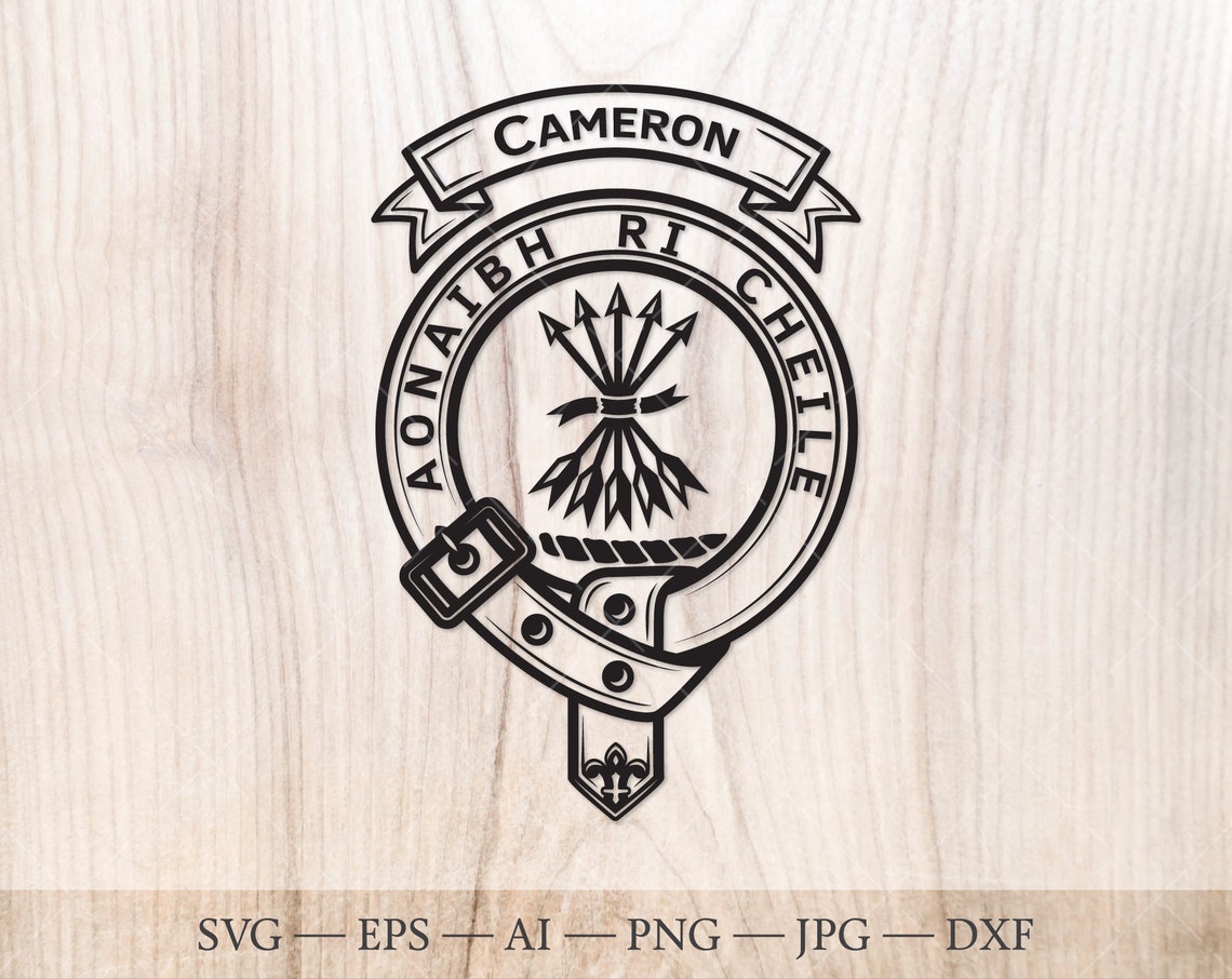 Cameron Crest Badge SVG, Scottish Clan Svg, Family Crest Svg. Coat of ...
