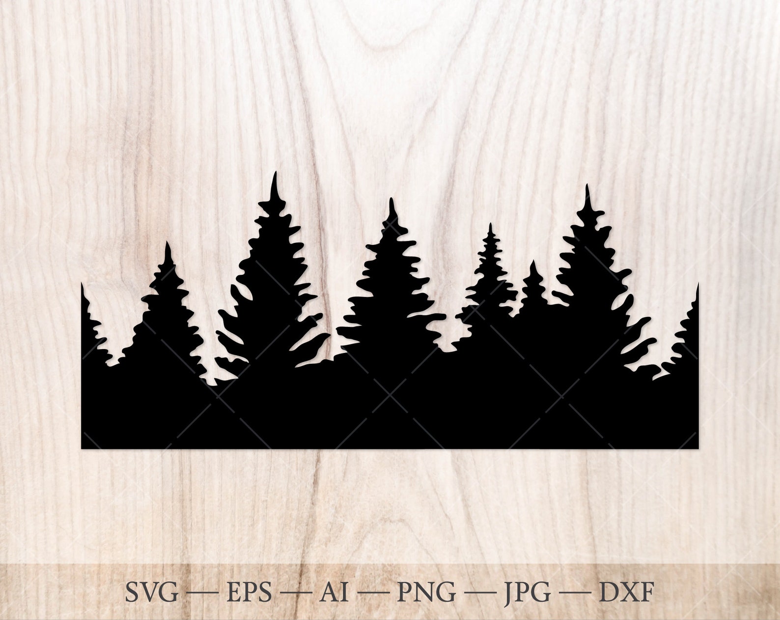 Forest SVG, Seamless Forest Line SVG Cut File. Pine Tree Svg, Woods Svg ...