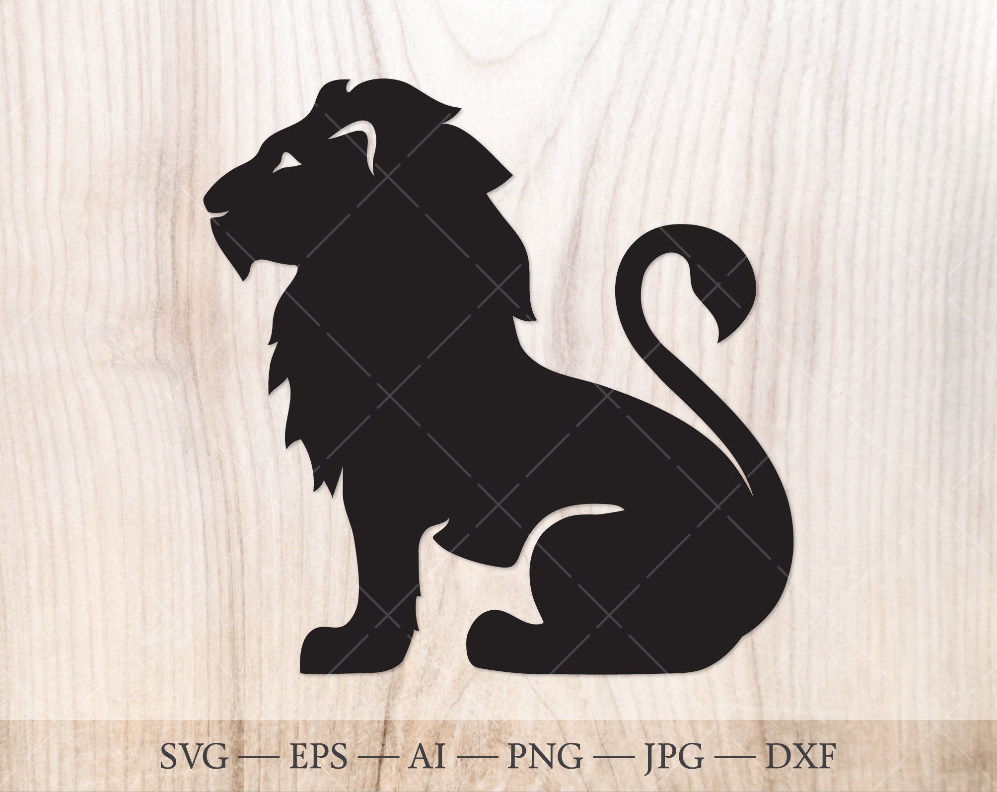 Lion SVG. Lion Silhouette Sitting Lion Svg Cut File for - Etsy