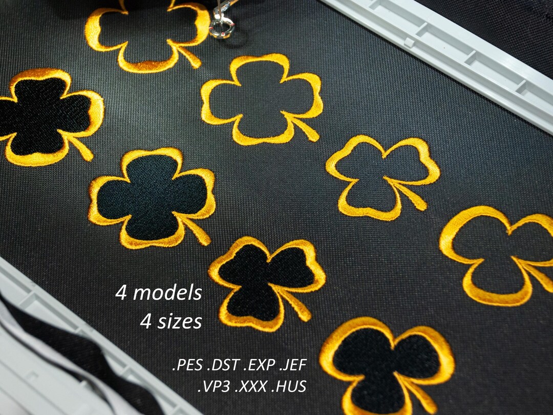 Lucky Clover Machine Embroidery Design. 4 Models in 4 Sizes. St ...