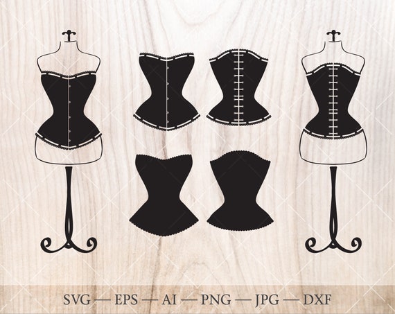 Corset Silhouette and Women Fashion SVG Set. Sewing Svg - Etsy