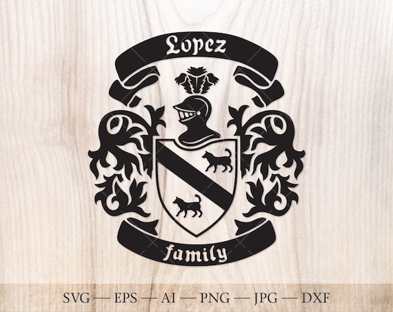 Escudo de la familia López. Escudo de armas svg. Escudo - Etsy España