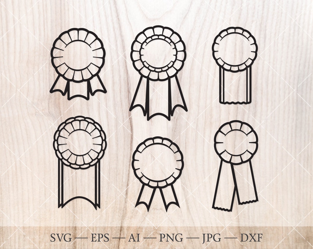 Rosette Ribbon Svg. Winner Awards Svg, Trophy SVG. Ribbon Silhouette ...