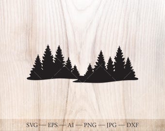 Forest SVG, Treeline Silhouette SVG Cut File. Pine Tree Svg, Woods Svg ...