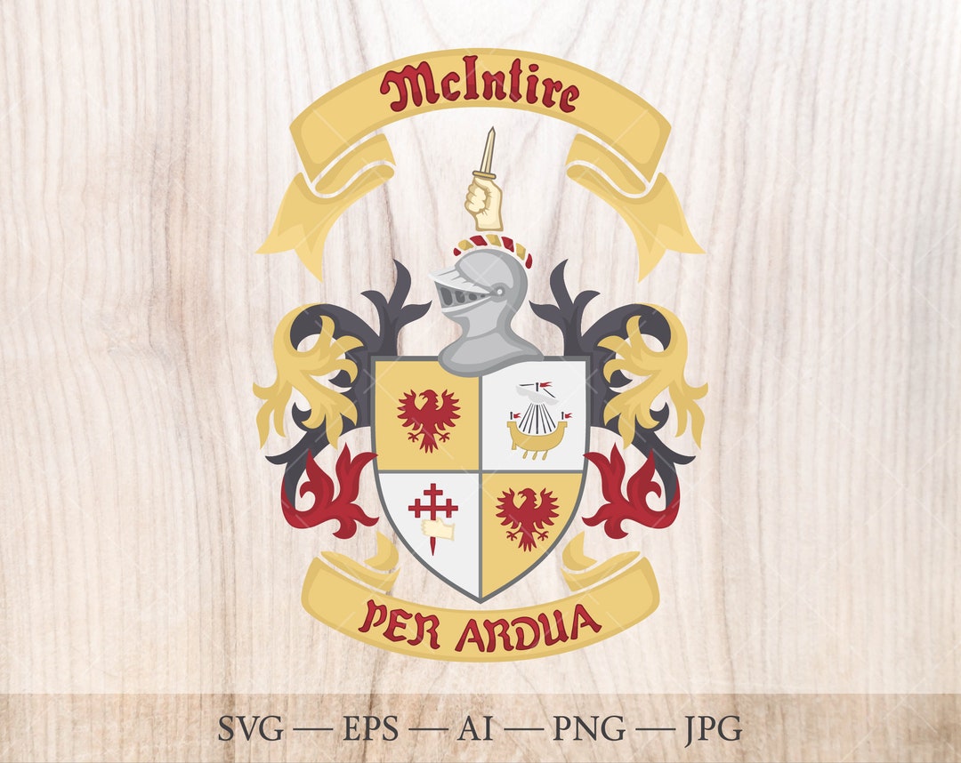 Macintyre (mcintire) Family Crest, Color Version. Coat of Arms Svg ...