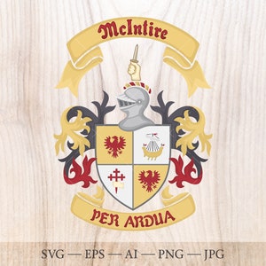 Macintyre (mcintire) Family Crest, Color Version. Coat of Arms Svg ...