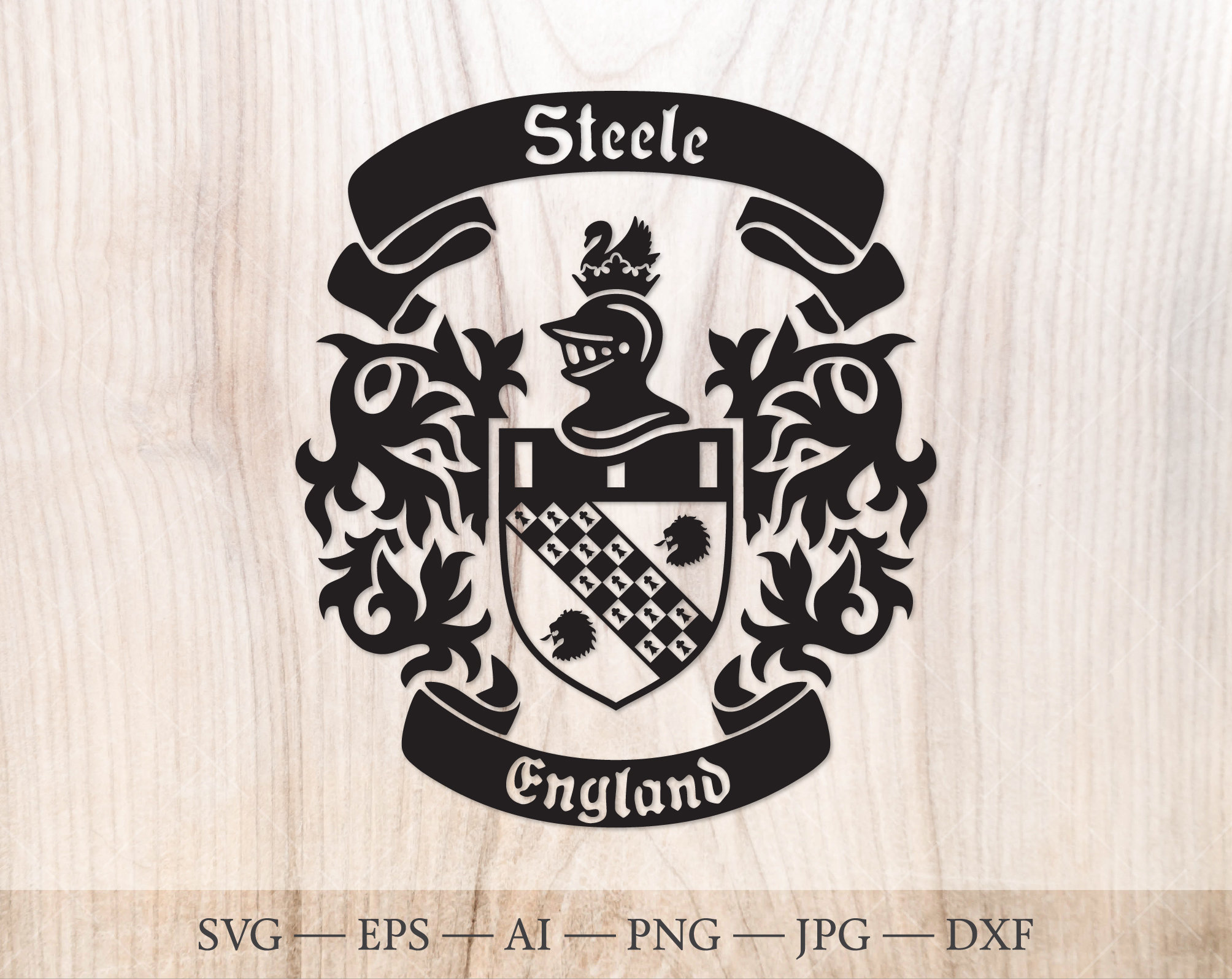 Steele Family crest. Coat of arms svg. Heraldic shield with | Etsy