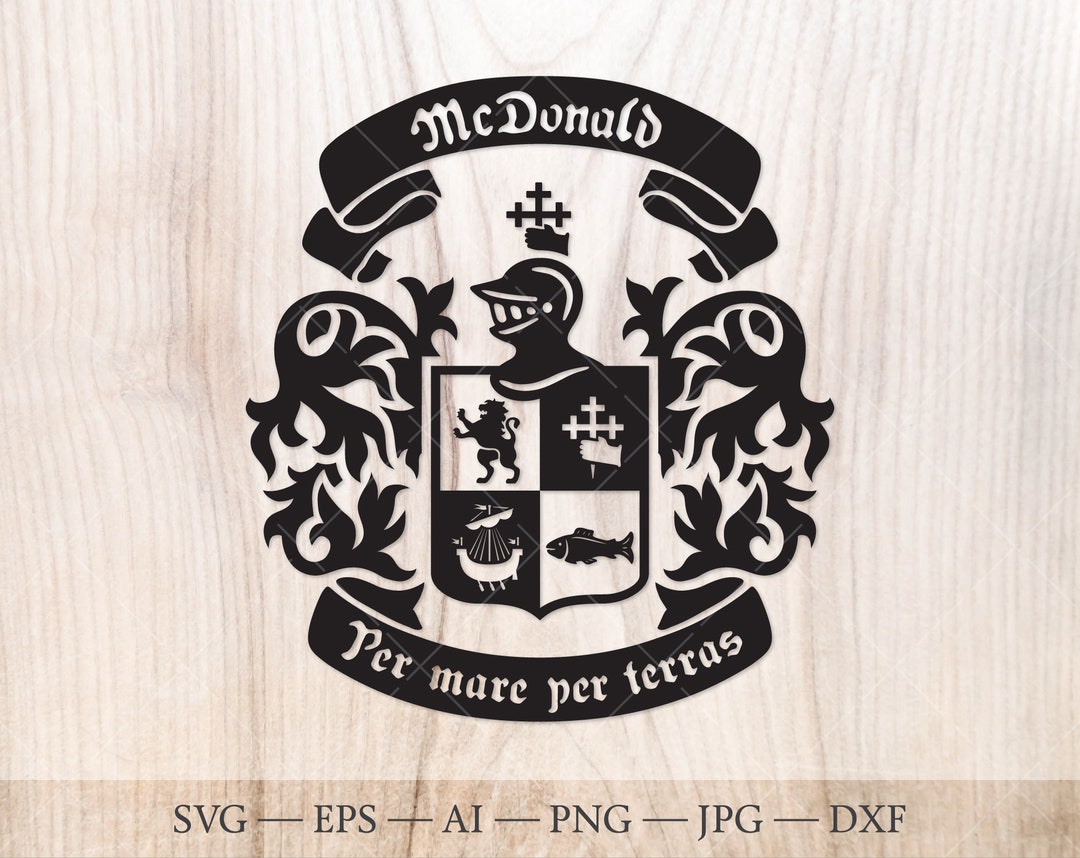 Mcdonald Family Crest. Coat of Arms Svg. Heraldic Shield With Lymphad ...