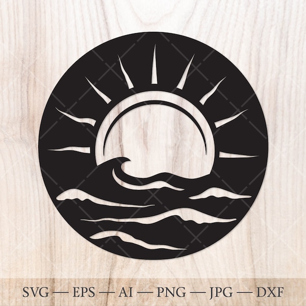 Sunset Over Water Svg - Etsy