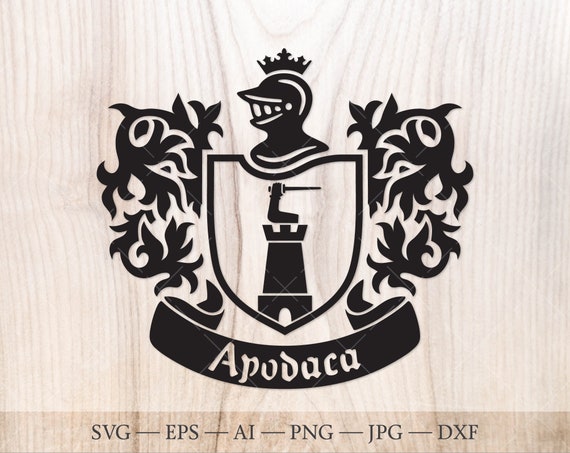 Apodaca Family Crest. Coat of Arms Svg. Heraldic Shield With - Etsy