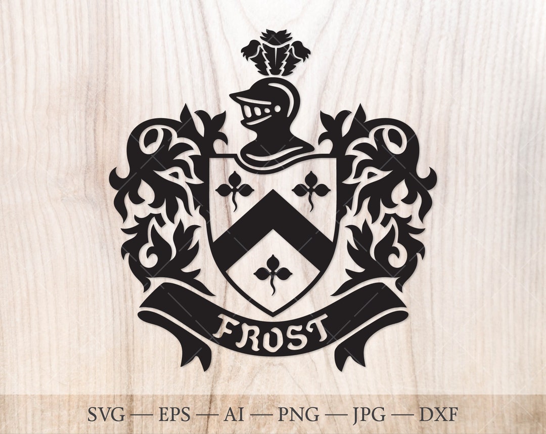 Frost Family Crest. Coat of Arms Svg. Heraldic Shield With Chevron and ...