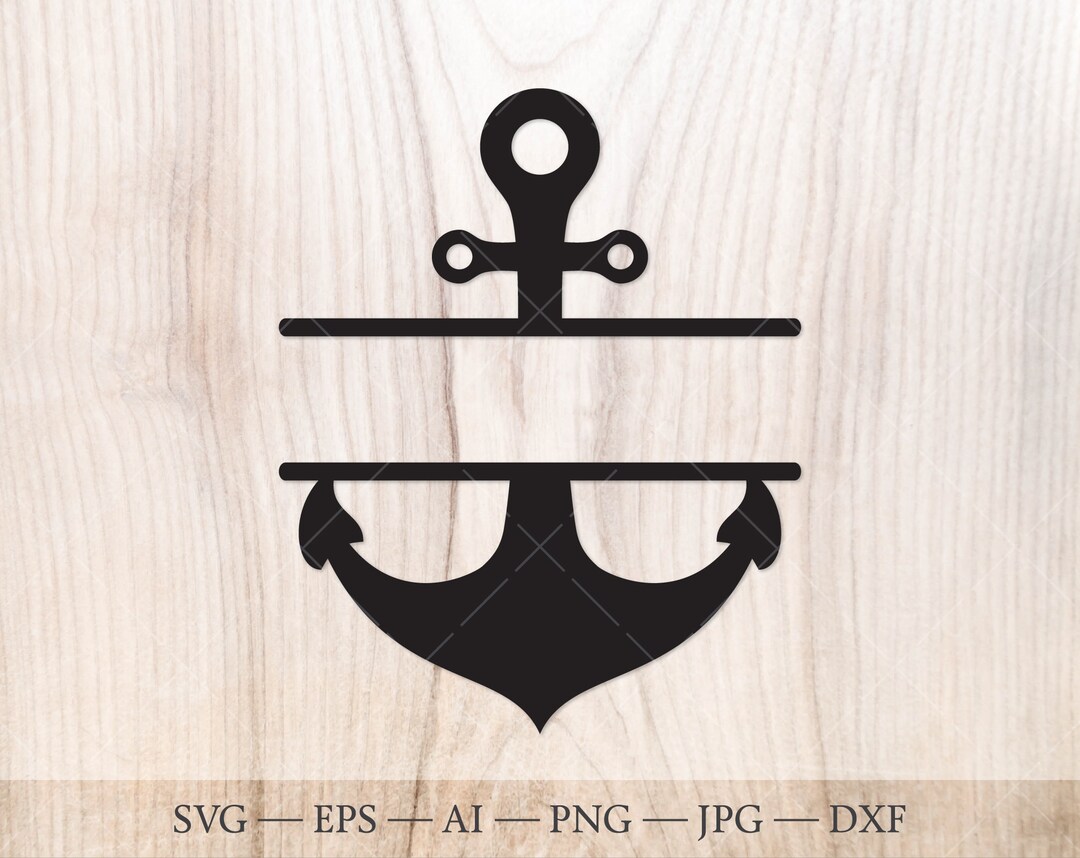 Split Anchor Monogram SVG: Boat, Nautical Cut File (digital Download ...