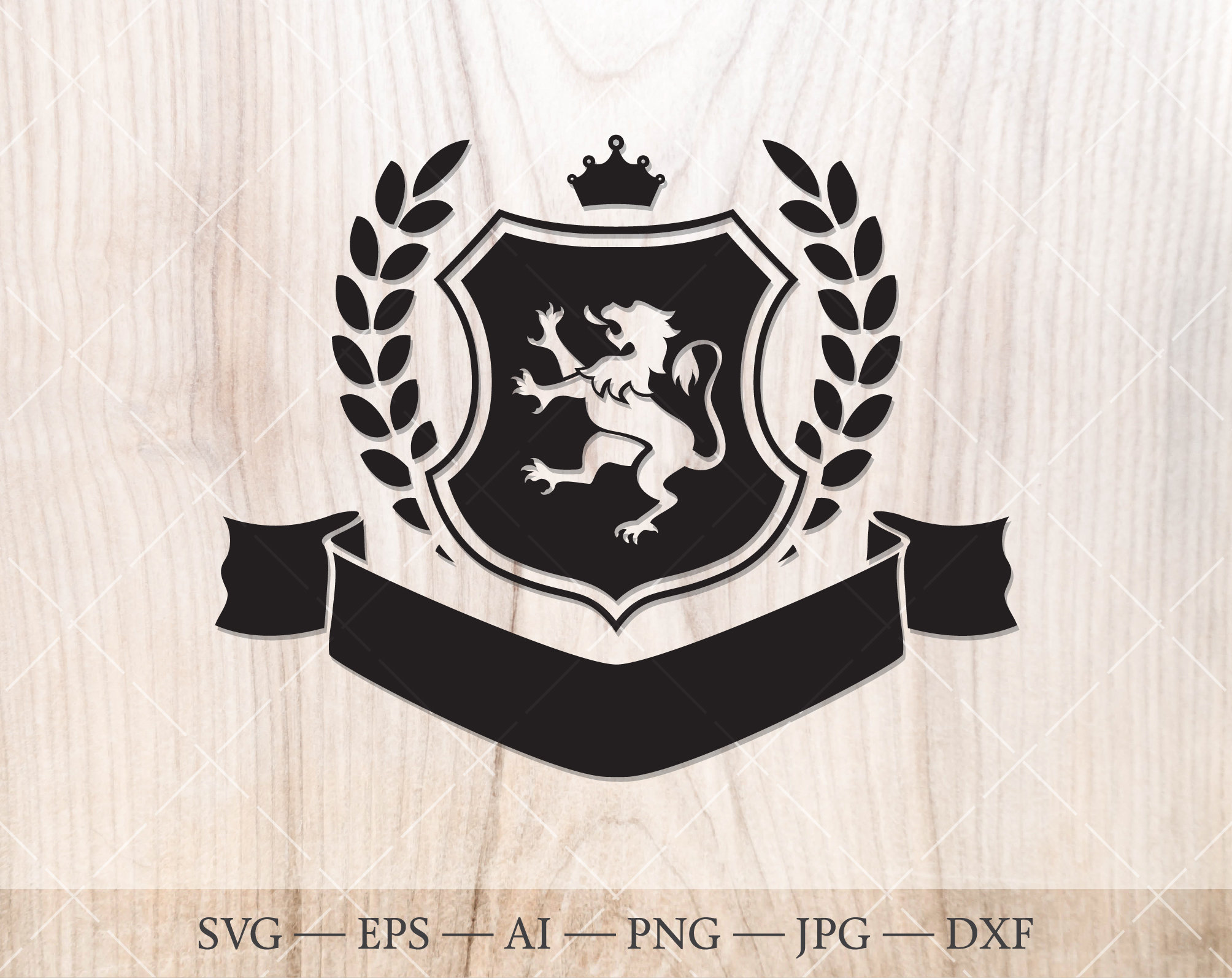 Escudo con león SVG Set. Escudo de armas monograma. Svg eps | Etsy