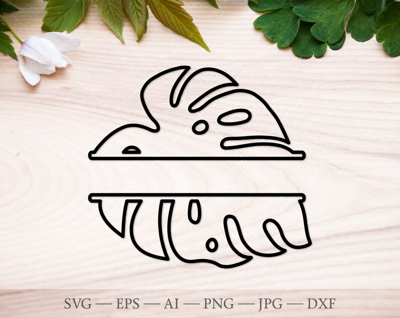 Monstera Svg Monstera Monogram SVG. Monstera Leaf SVG Cutting | Etsy