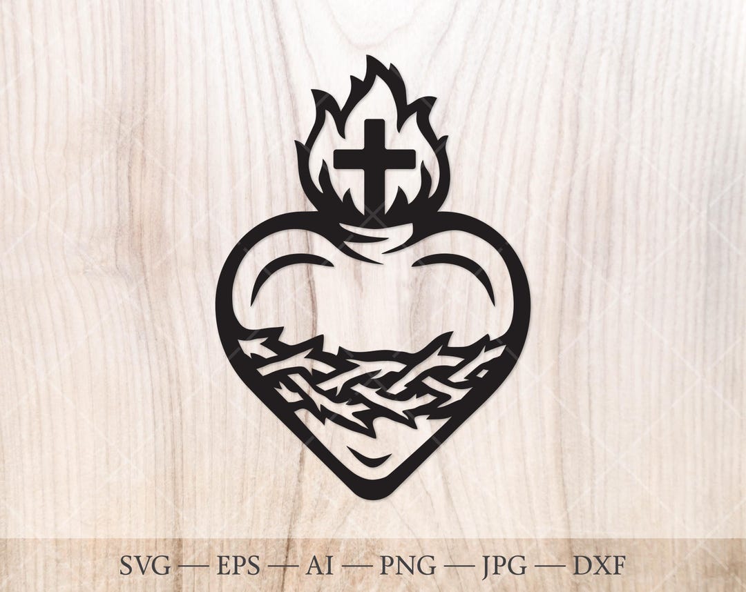 The Most Sacred Heart of Jesus Christ SVG: Religious Faith Svg. - Etsy