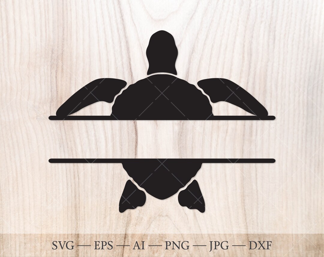 Sea Turtle Monogram SVG, Turtle Silhoutte Split Monogram Svg, Name ...