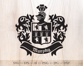 Serrano Family Crest SVG. Coat of Arms Svg. Heraldic Shield With ...