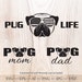 Pug in Aviator Sunglasses Svg. Pug Mom Svg. Pug Dad Svg. Pug - Etsy