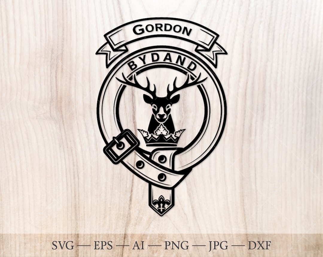 Gordon Crest Badge SVG, Scottish Clan Svg, Family Crest Svg. Coat of ...