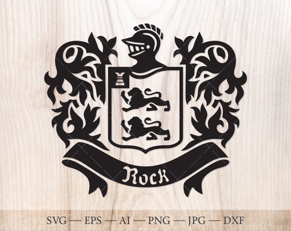 Rock Family Crest. Coat of Arms Svg. Heraldic Shield With | Etsy