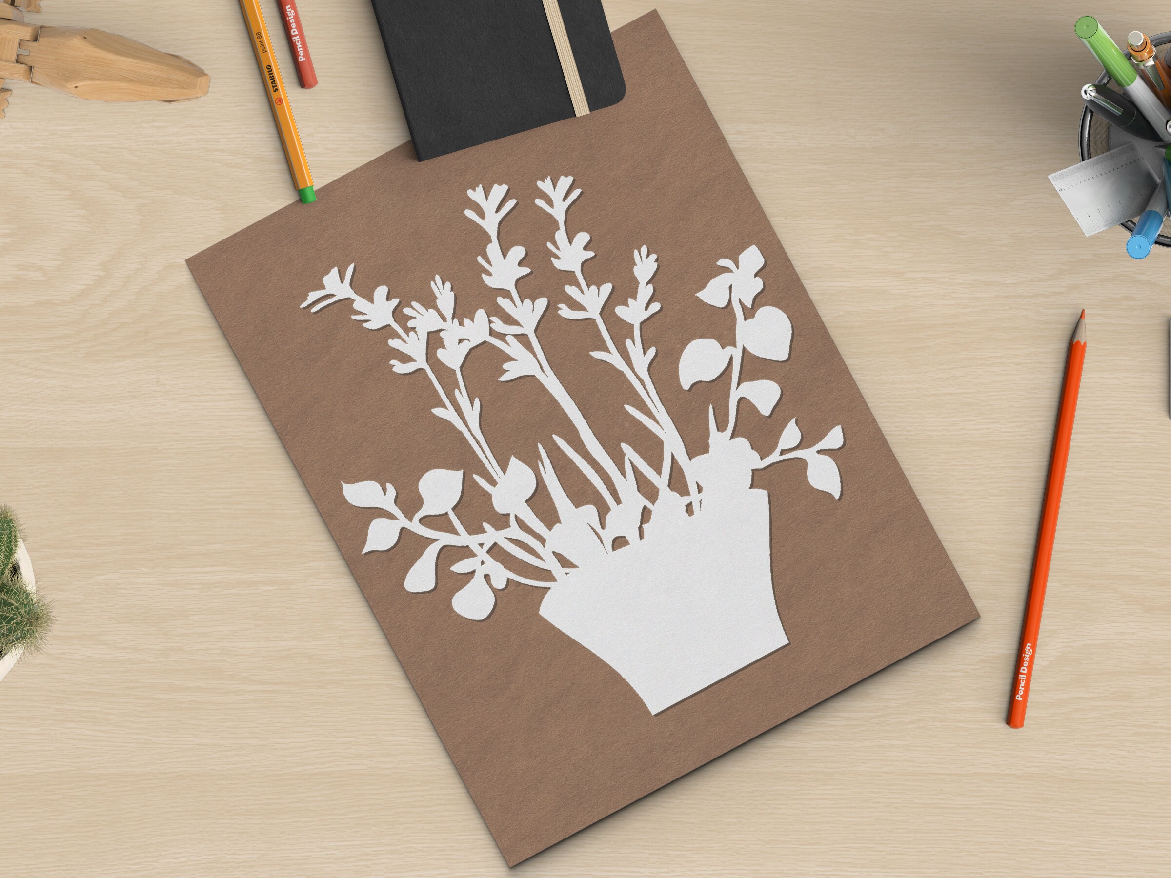 Lavender Floral Plant Pot SVG Die Cut. Garden Flower Papercut - Etsy