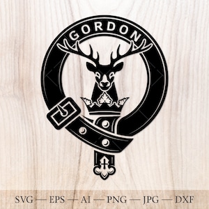Gordon Crest Badge SVG, Scottish Clan Svg, Family Crest Svg. Coat of ...