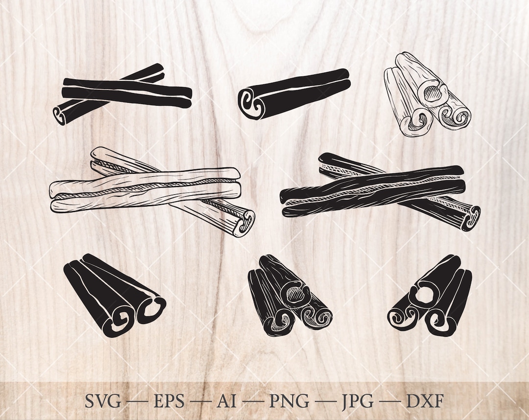 Cinnamon Svg. Cinnamon Stick Silhouettes SVG. Hand Drawn Cinnamon ...
