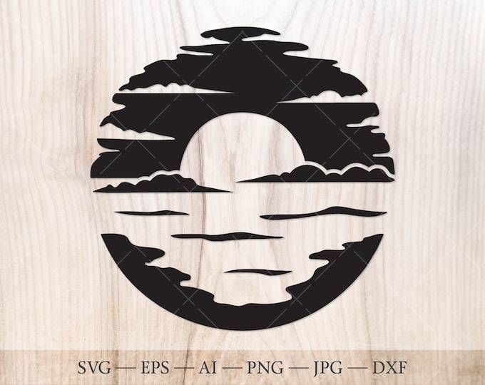 Ocean Waves Svg. Sunrise Svg. Sunset Svg. Sun Svg. Ocean, Lake, Sea ...