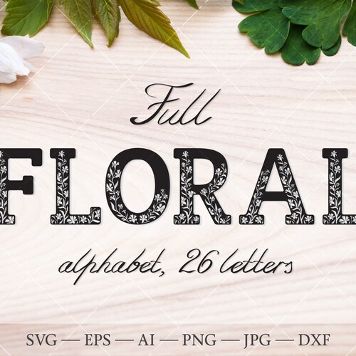 Floral Initial Svg Bundle. 26 Flower Svg Monograms. for - Etsy