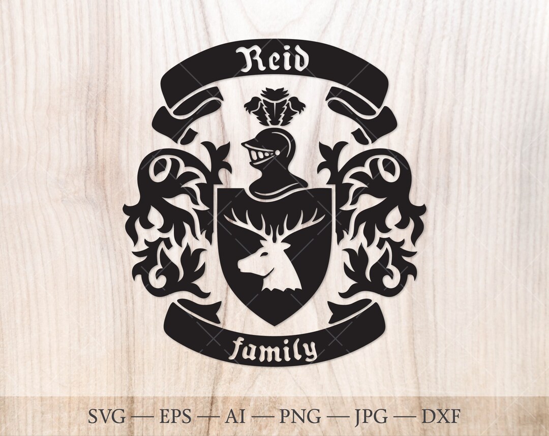 Reid Family Crest. Coat of Arms Svg. Heraldic Shield With With the ...