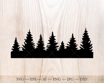 Forest SVG Treeline Silhouette SVG Cut File. Pine Tree Svg - Etsy