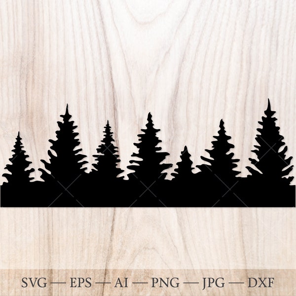 Tree Line Svg - Etsy
