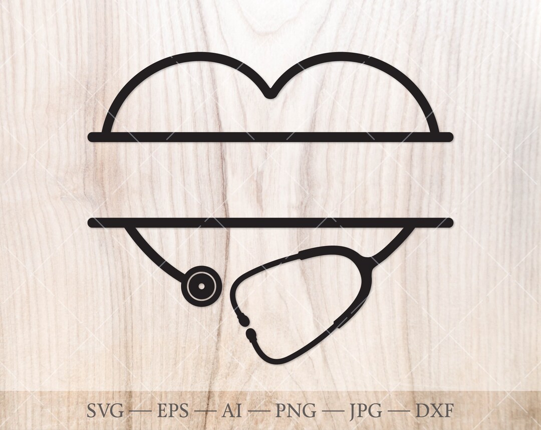 Nurse Split Monogram Frame SVG, Doctor Monogram Frame With Stethoscope ...