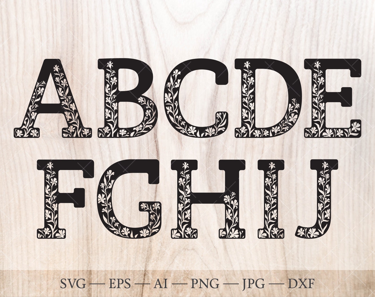 Floral Initial Svg Bundle. 26 Flower Svg Monograms. for | Etsy