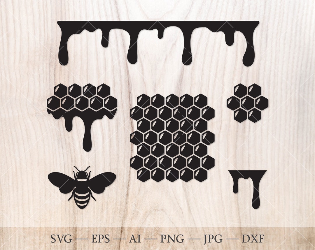 Honey Drips Svg, Dripping Borders Svg, Dripping Svg, Honeycomb SVG ...