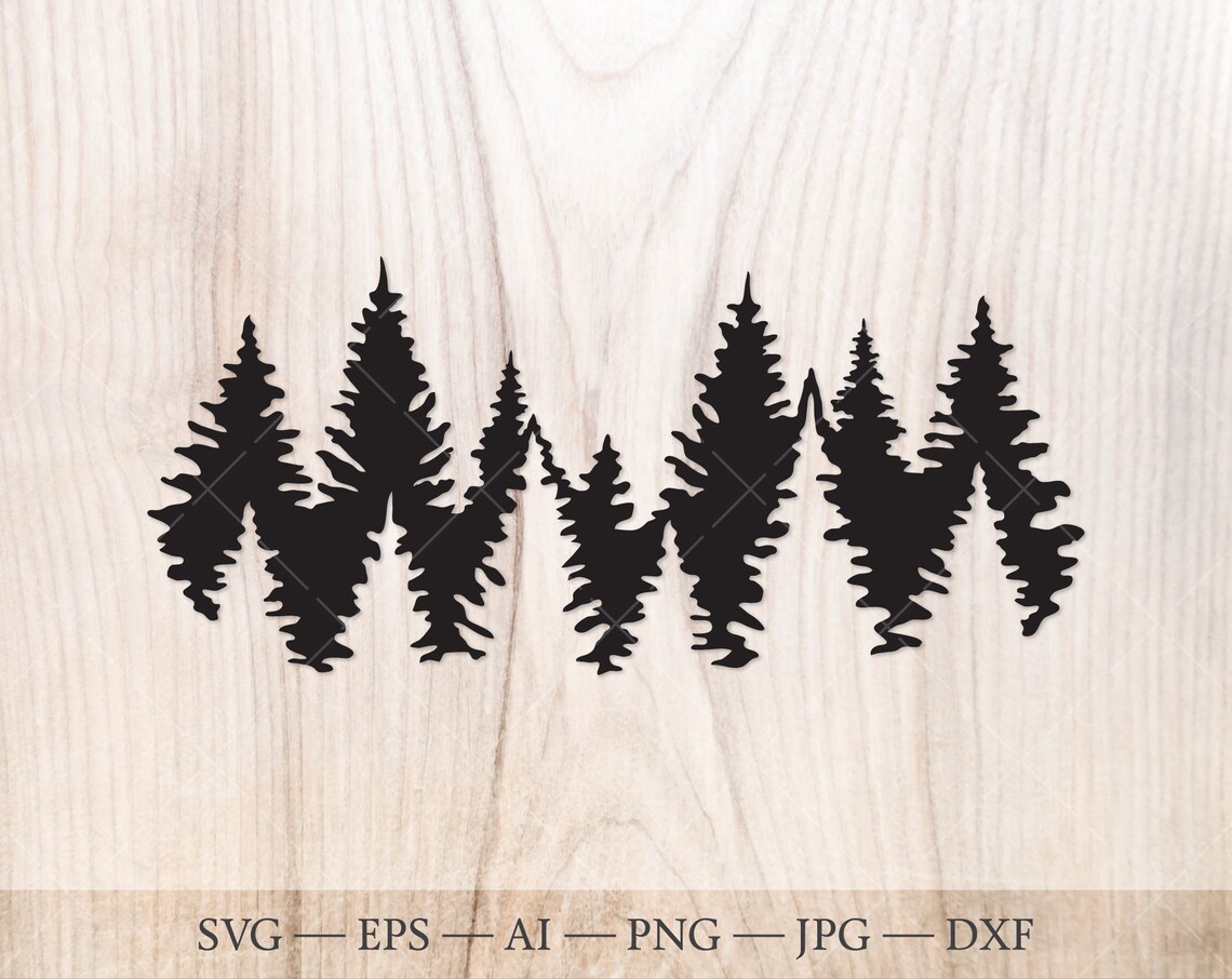 Forest SVG Treeline Silhouette SVG Cut File. Pine Tree Svg - Etsy UK