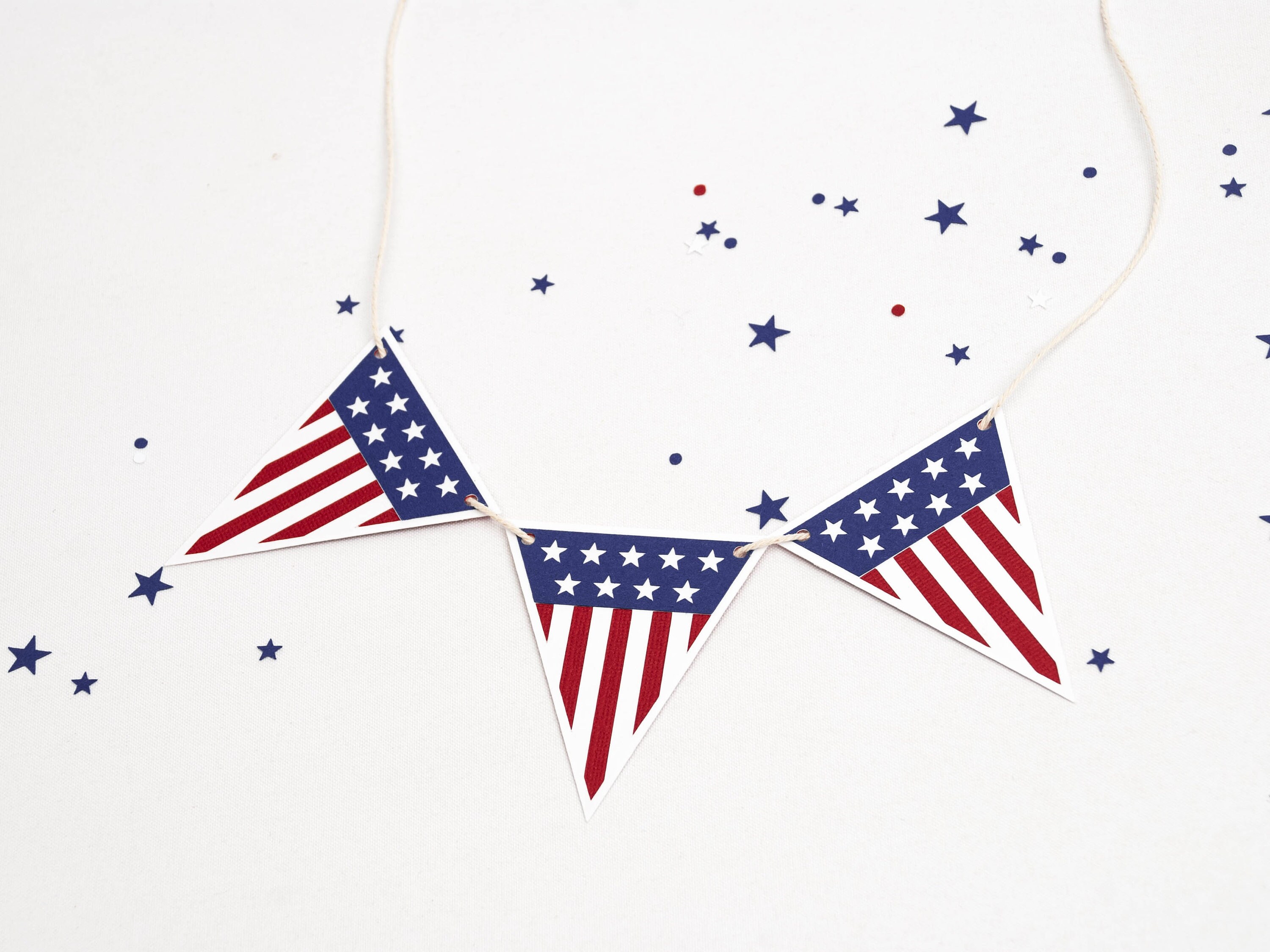 4th of July Patriotic Bunting Banner SVG Cricut SVG Cut File. | Etsy