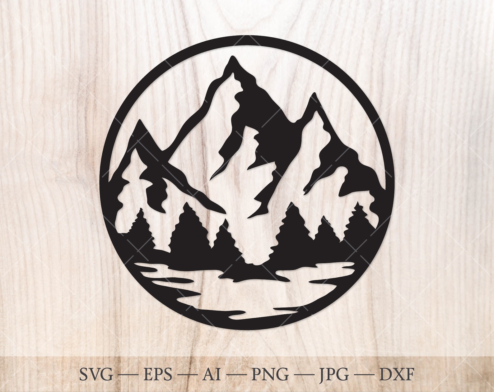 Mountain Lake and Forest SVG Cut File. Mountains Svg Forest - Etsy
